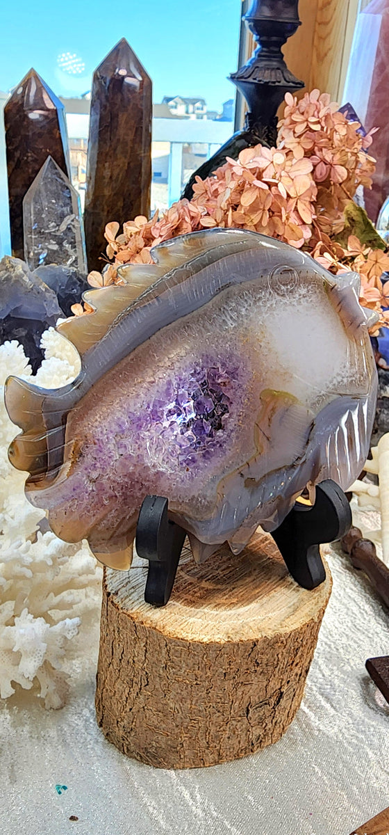 AMETHYST GEODE PUFFER FISH – Crystal Islands